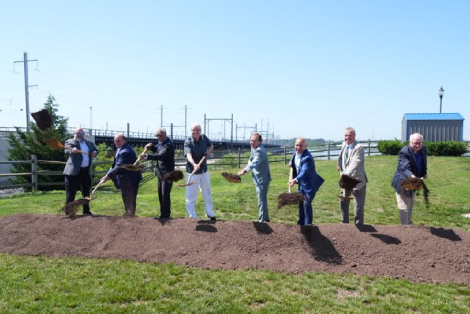 Murphy, NJ Transit officials and union leaders celebrate breaking ...
