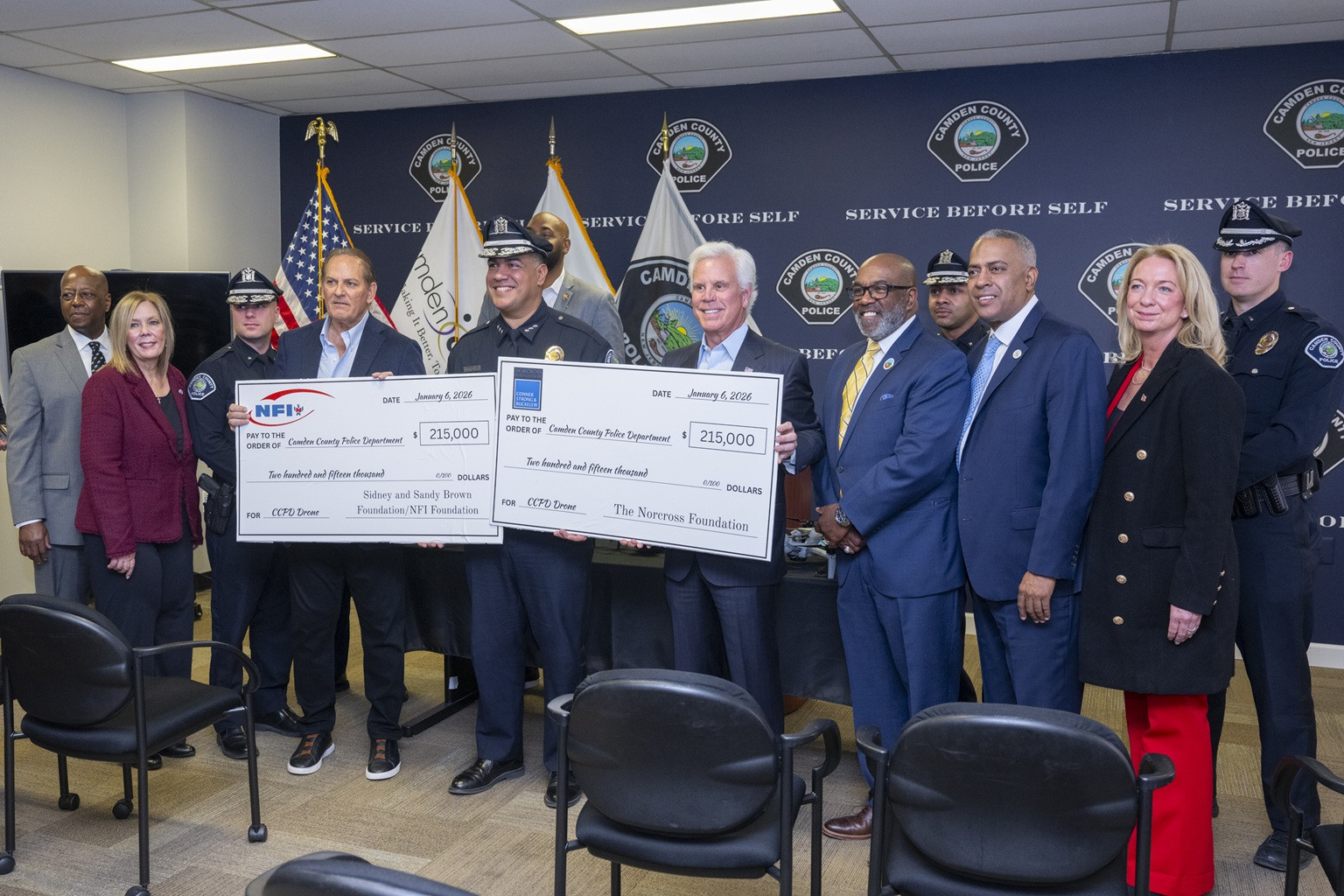 Brown, Norcross make record donation to Camden Police - BINJE | New ...